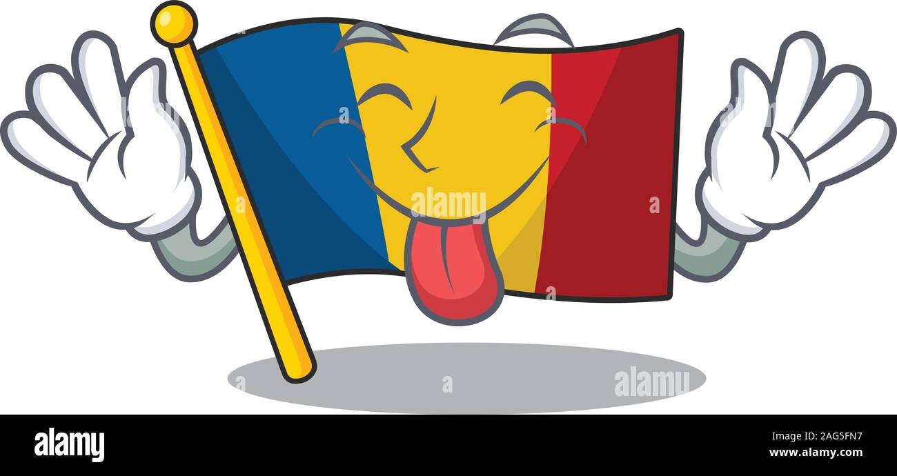 Funny face flag chad Scroll mascot design with Tongue out Stock Vector ...