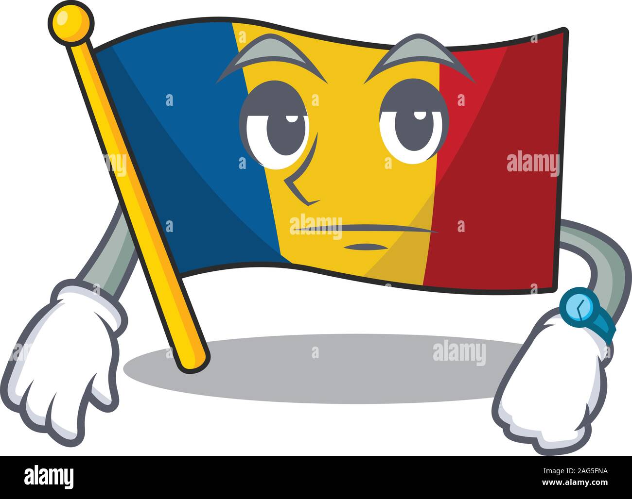 Waiting gesture flag chad Scroll on cartoon character design Stock ...