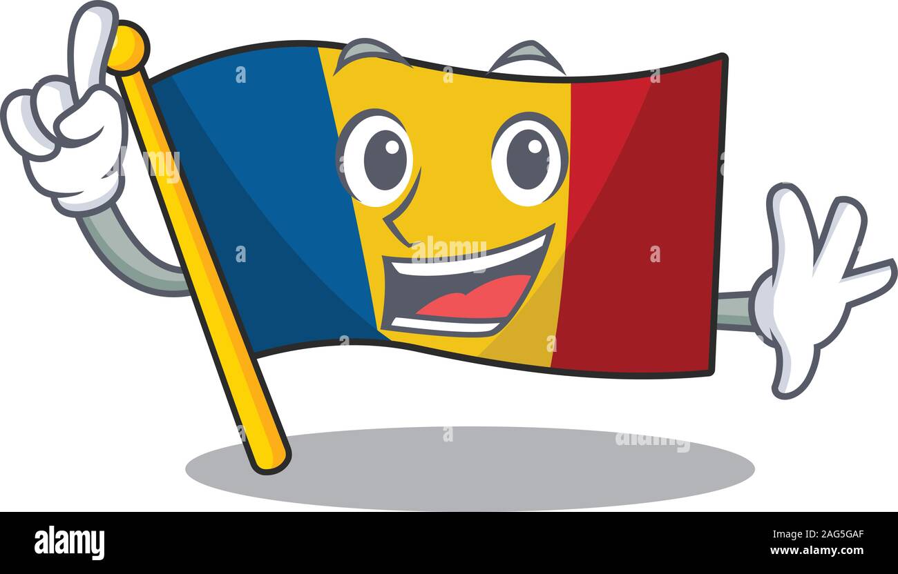 One Finger flag chad Scroll in mascot cartoon character style Stock ...