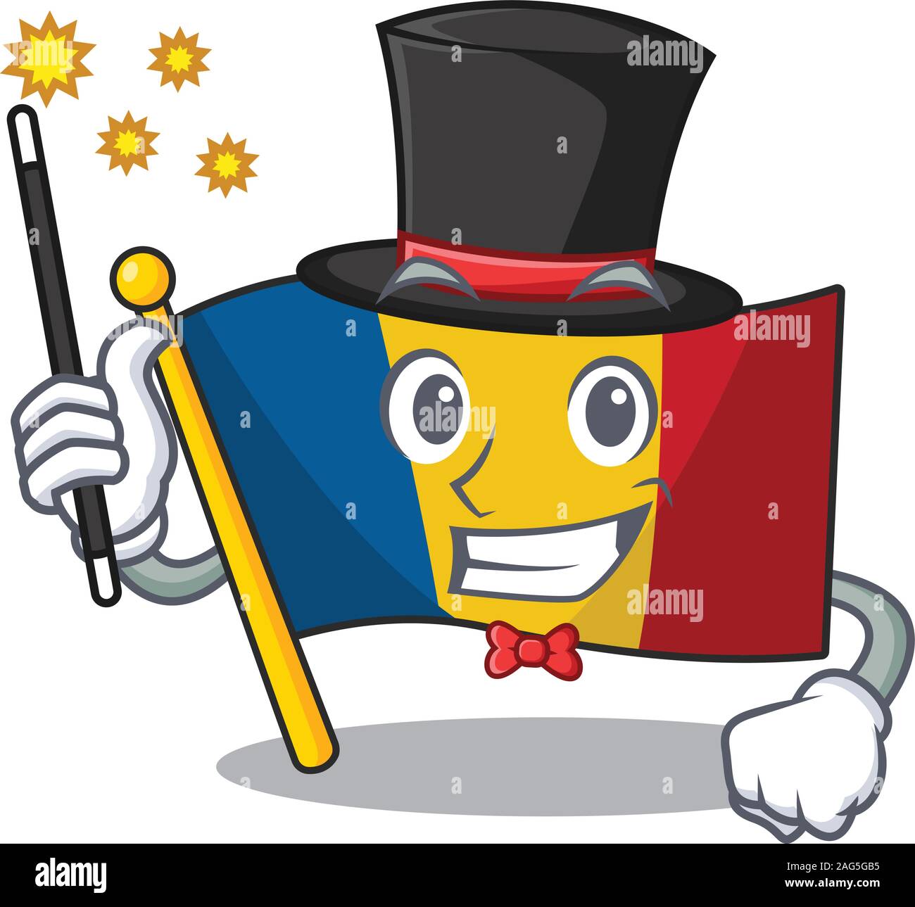 Mascot of flag chad Scroll performance as a Magician style Stock Vector ...