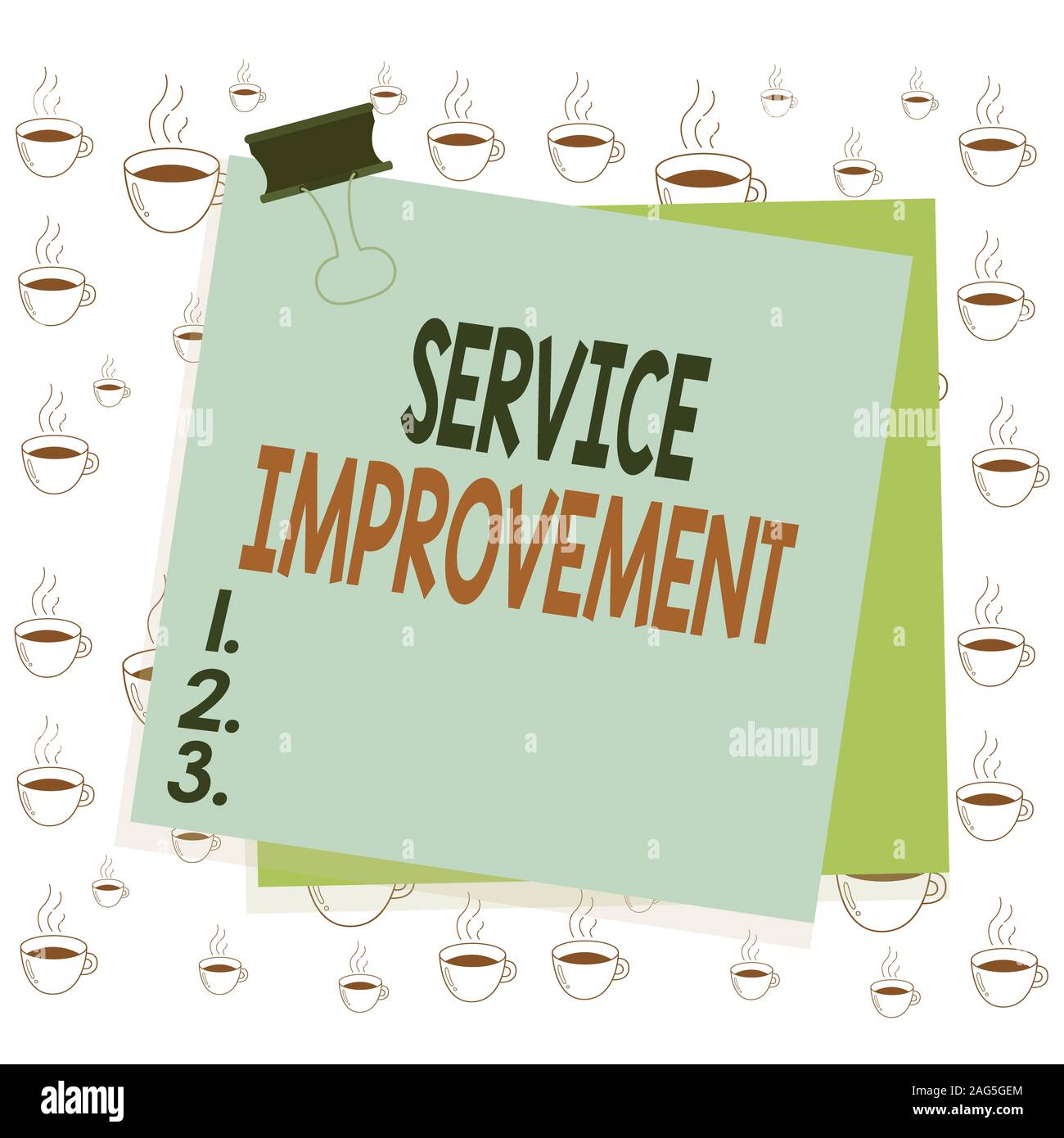 Writing note showing Service Improvement. Business concept for ...