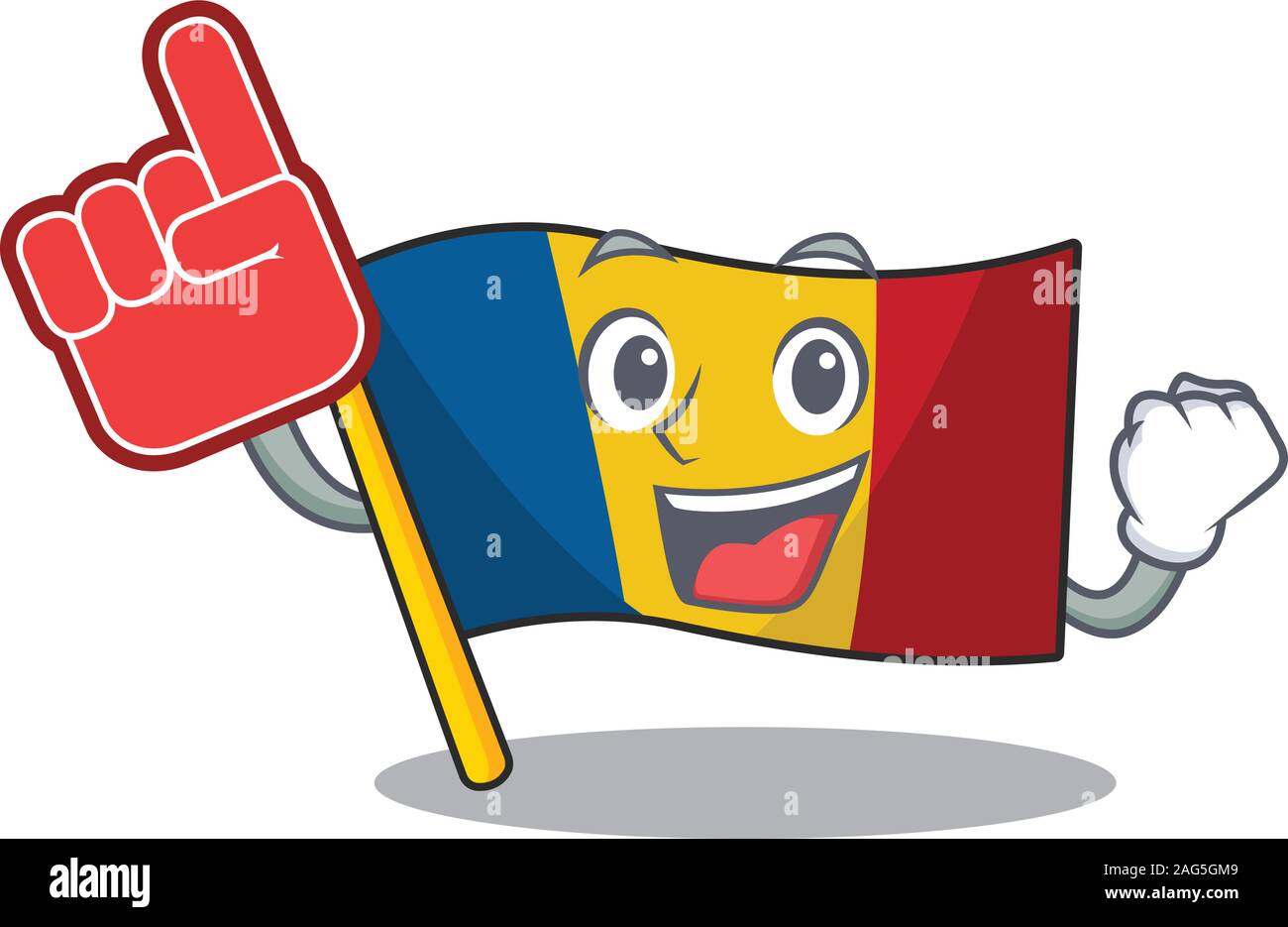 Flag chad Scroll mascot cartoon style with Foam finger Stock Vector ...