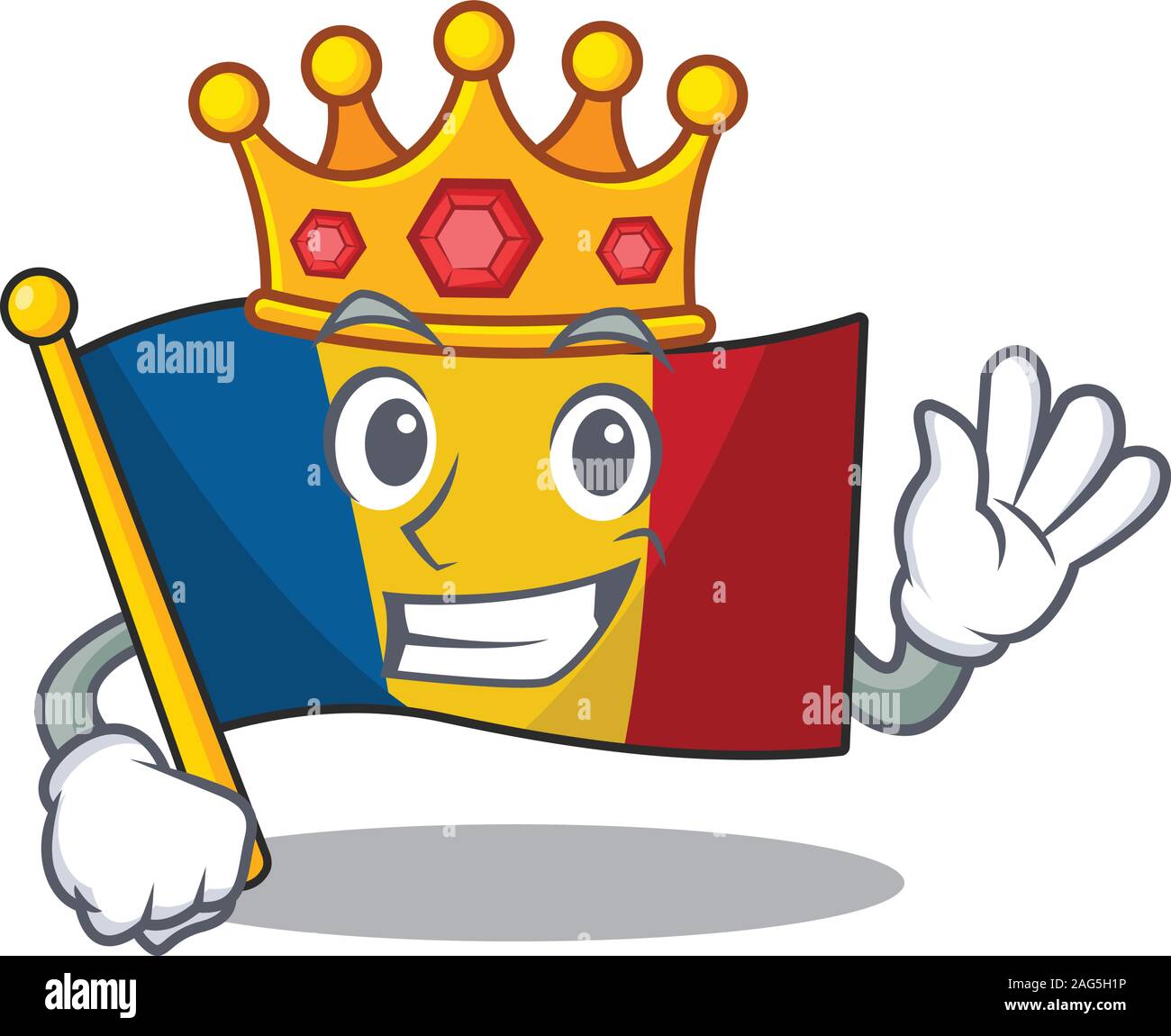 Flag chad Scroll A stylized of King on cartoon character design Stock ...