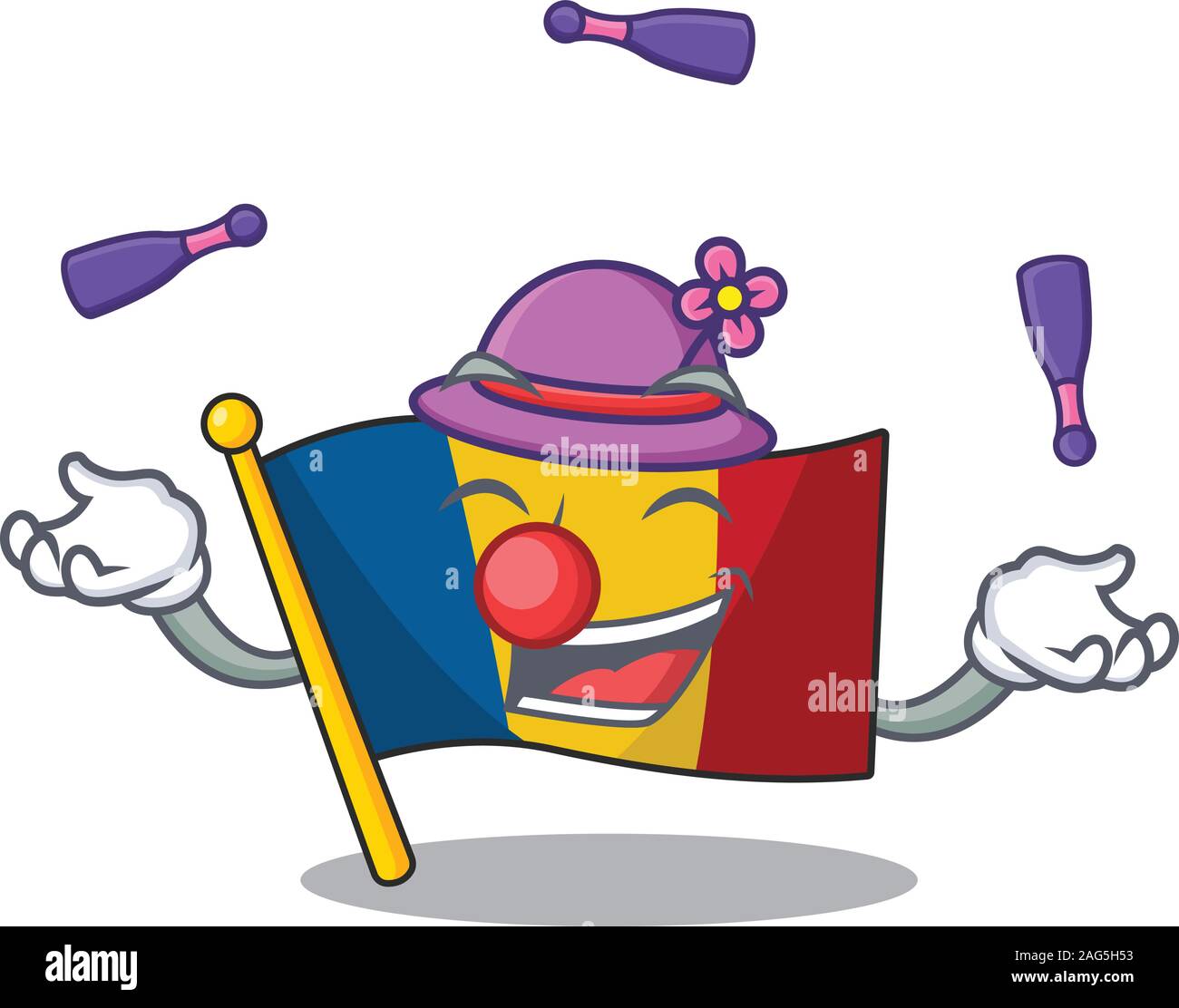 cool flag chad Scroll mascot cartoon style playing Juggling Stock ...