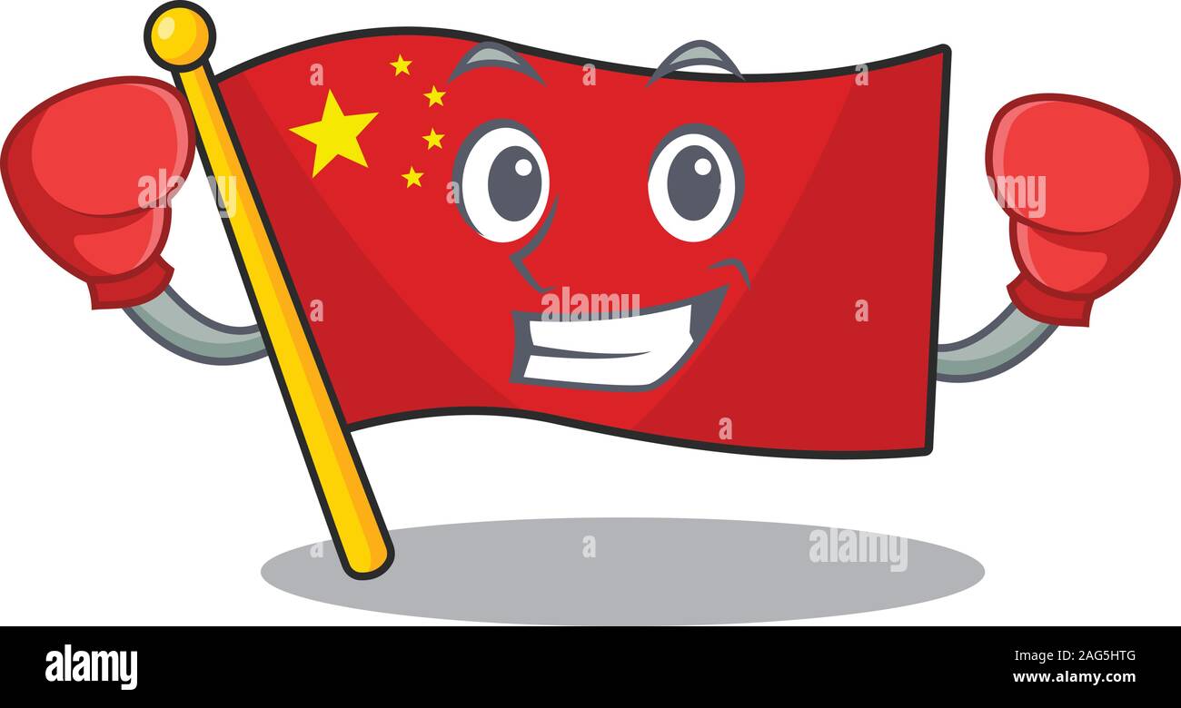 Happy Boxing flag china Scroll mascot character style Stock Vector ...
