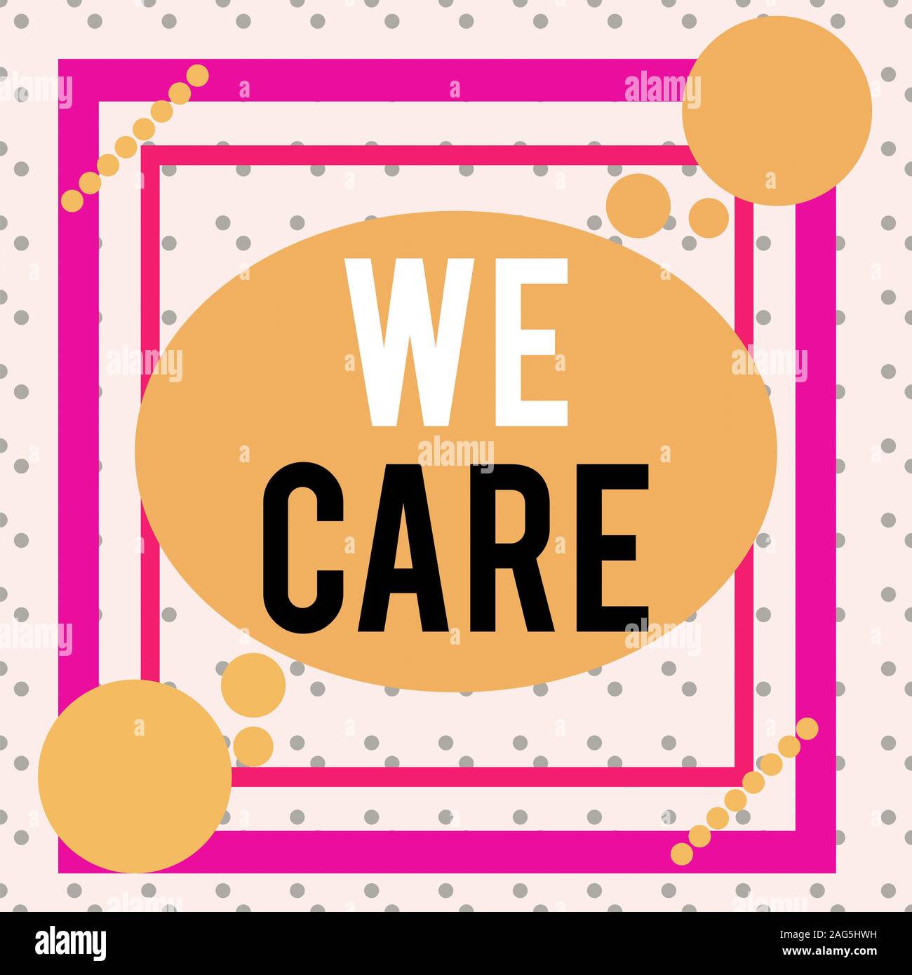 Writing note showing We Care. Business concept for Cherishing someones ...