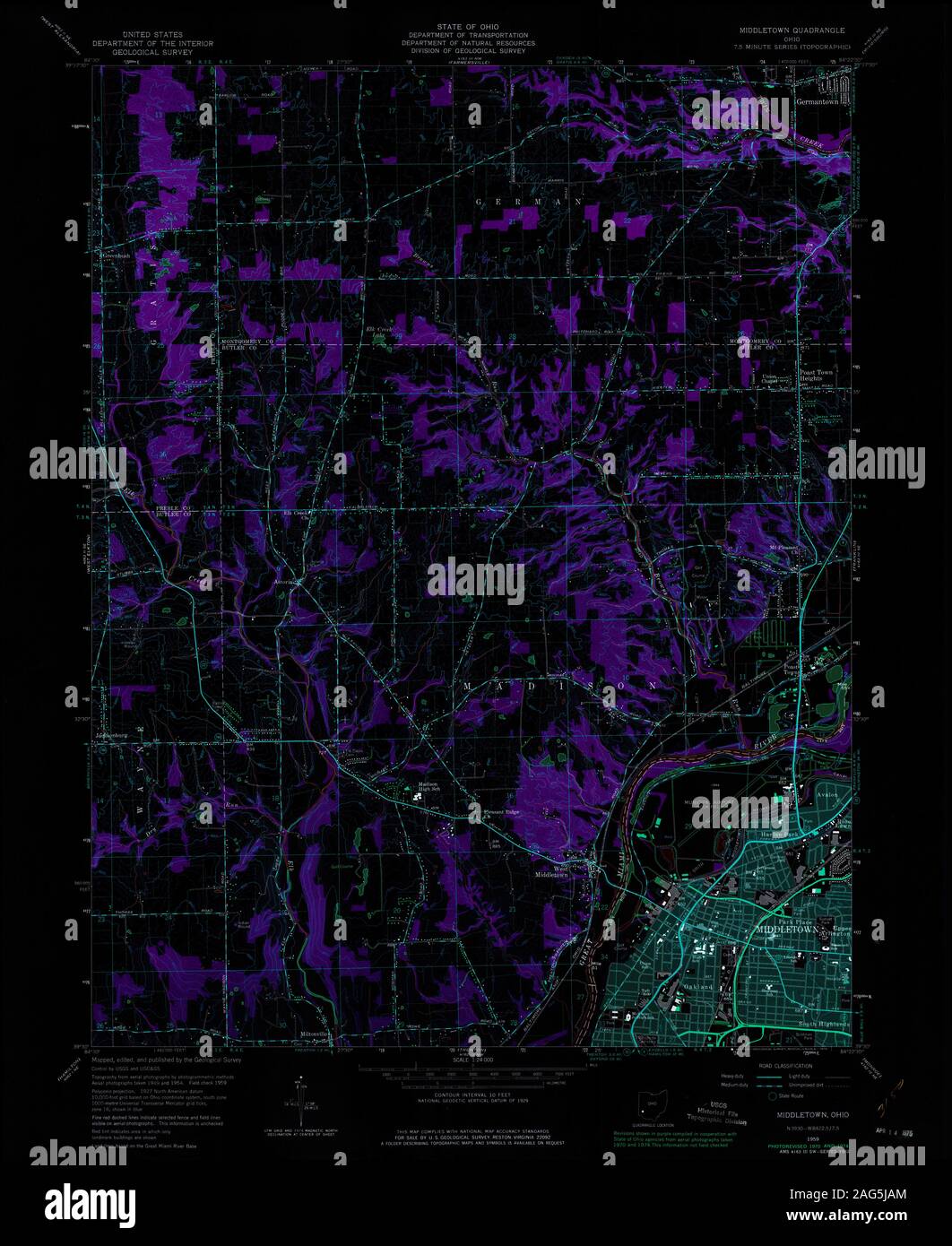Map of middletown ohio hi-res stock photography and images - Alamy