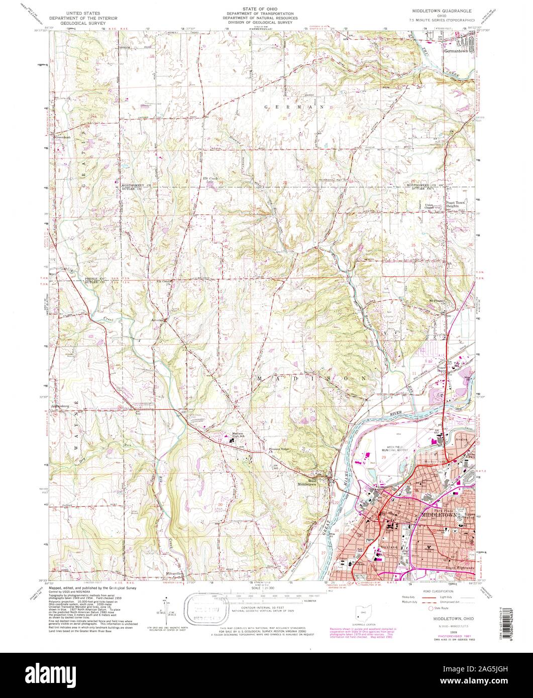 Middletown ohio map hi-res stock photography and images - Alamy