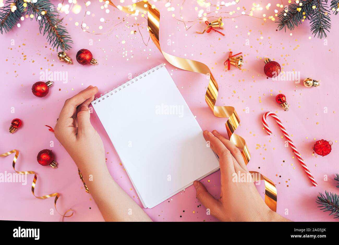 Female hands letter santa hi-res stock photography and images - Alamy