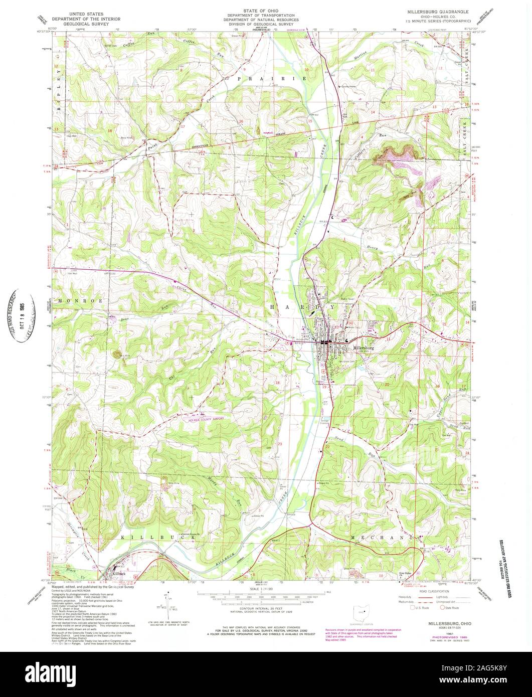 Map of millersburg ohio Cut Out Stock Images & Pictures - Alamy