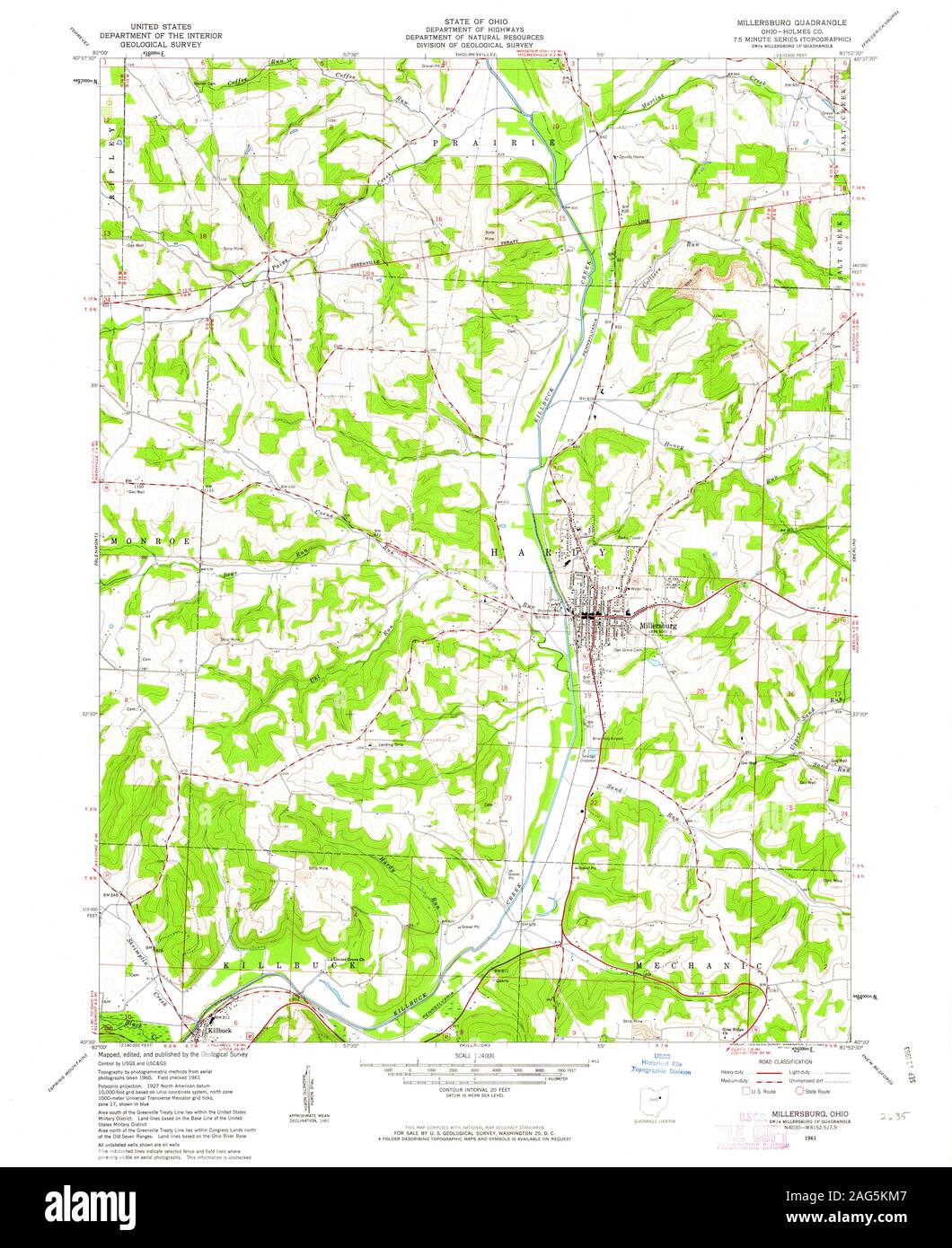Map of millersburg ohio Cut Out Stock Images & Pictures - Alamy