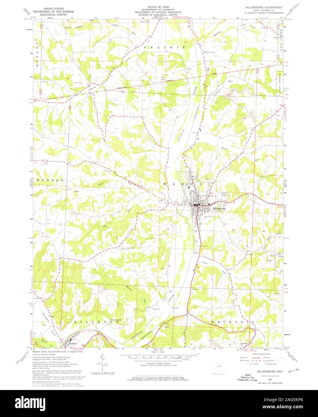 Map of millersburg ohio Cut Out Stock Images & Pictures - Alamy