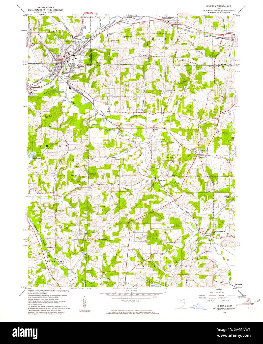 Minerva ohio map hi-res stock photography and images - Alamy