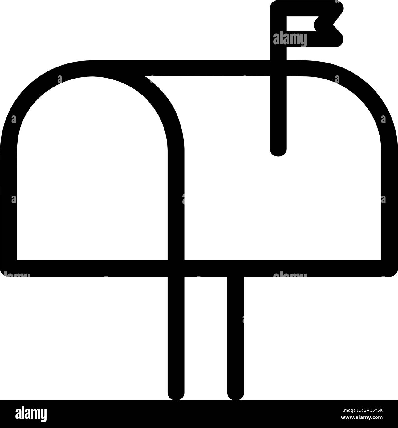 mailbox icon vector. Isolated contour symbol illustration Stock Vector ...