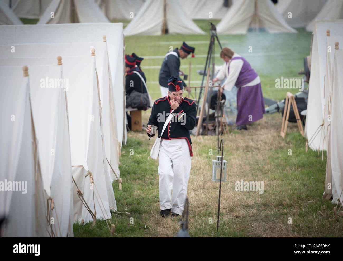 Waterloo Battle Site, Belgium. 19th June, 2015. Final preparations and ...