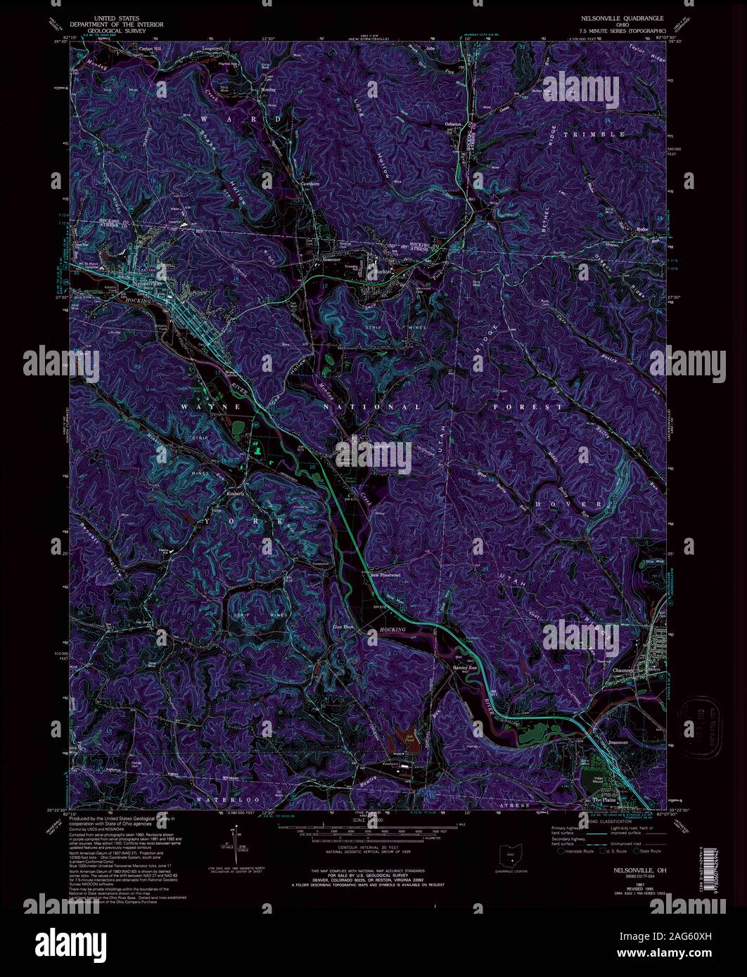 Nelsonville ohio map hi-res stock photography and images - Alamy