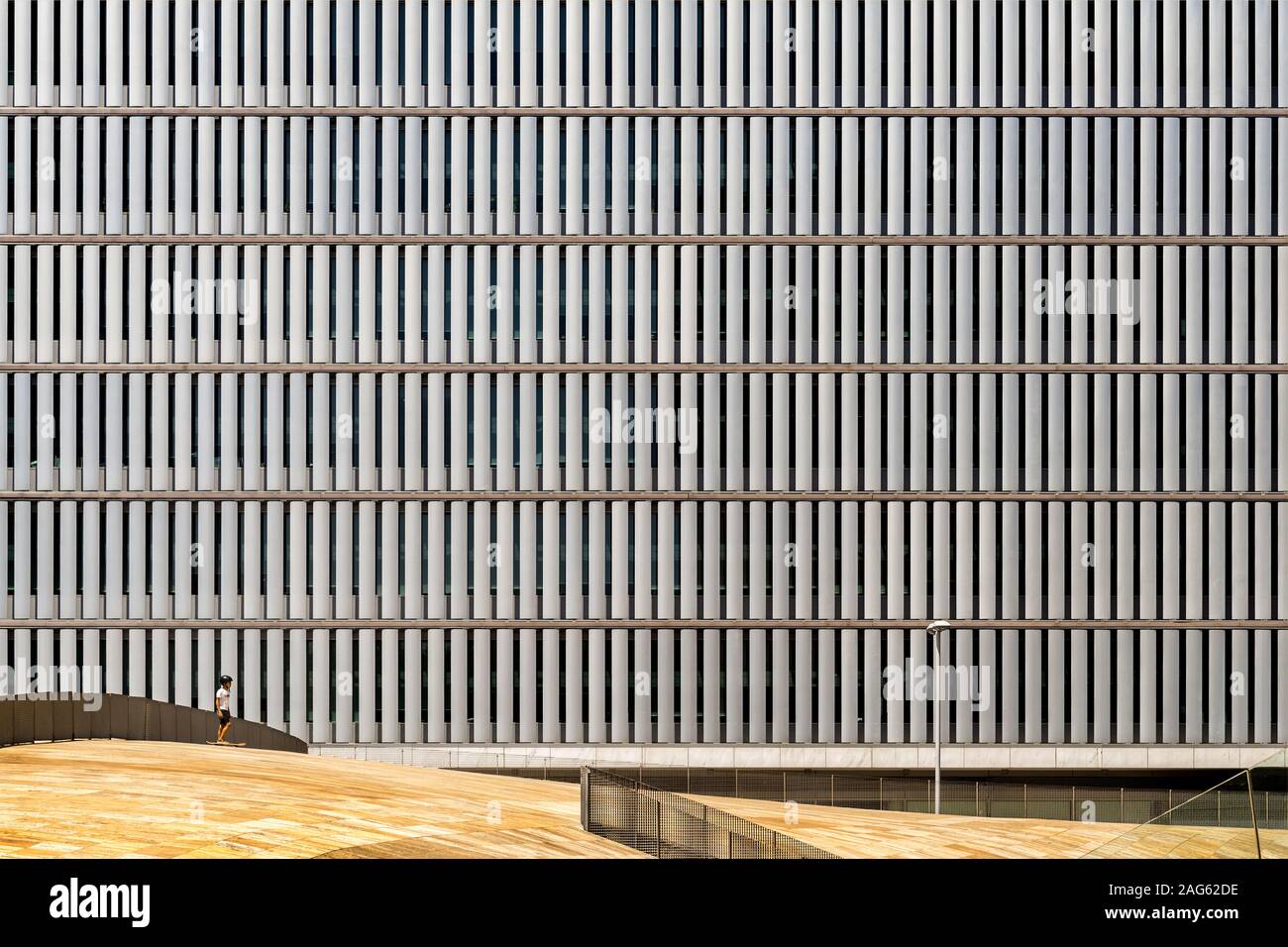 Modern building with a creative twist on the vertically shaped windows ...