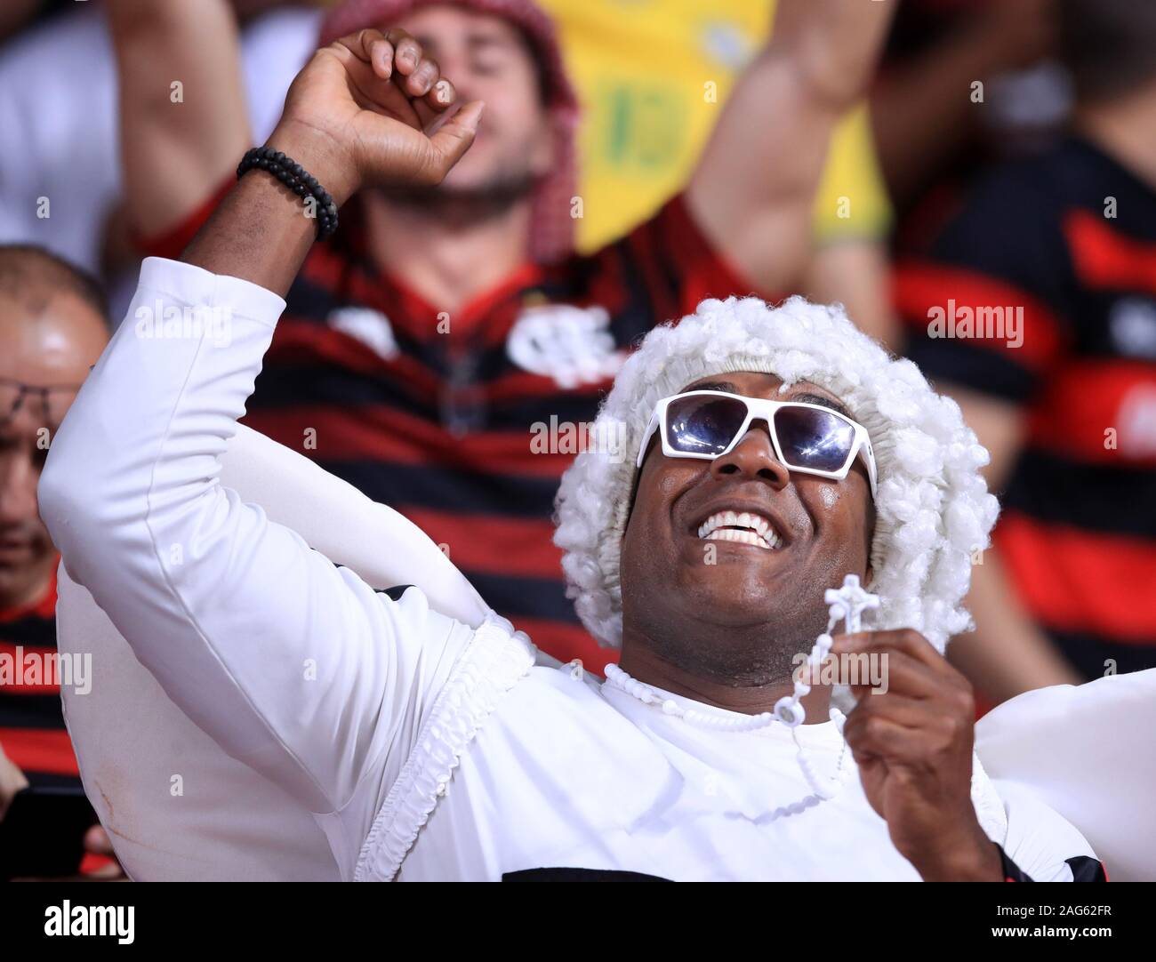 A Flamengo fan during the FIFA Club World Cup semi final match at the ...