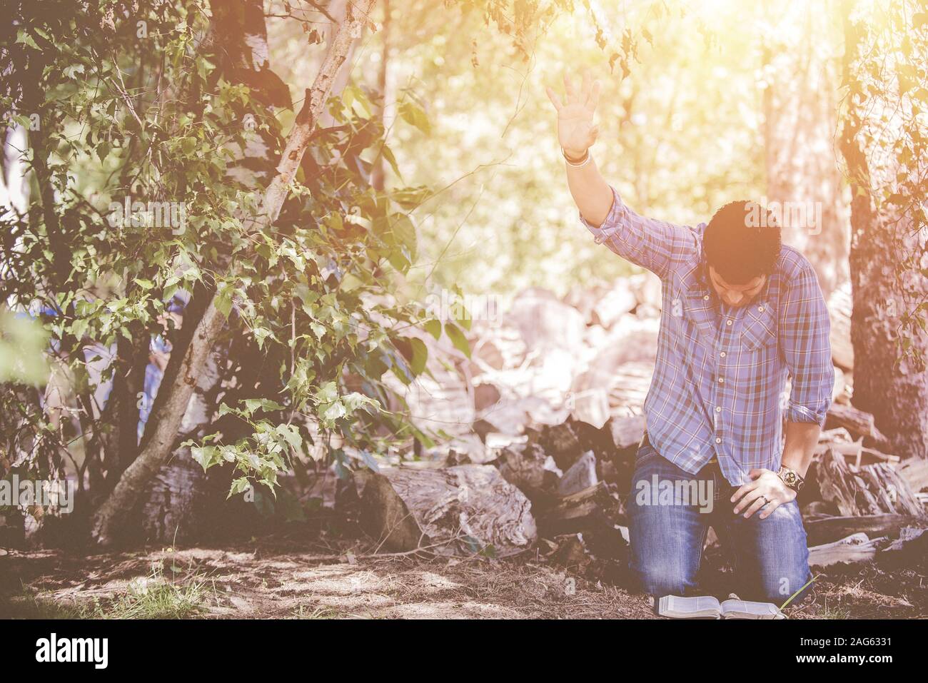 Person face down in prayer hi-res stock photography and images - Alamy