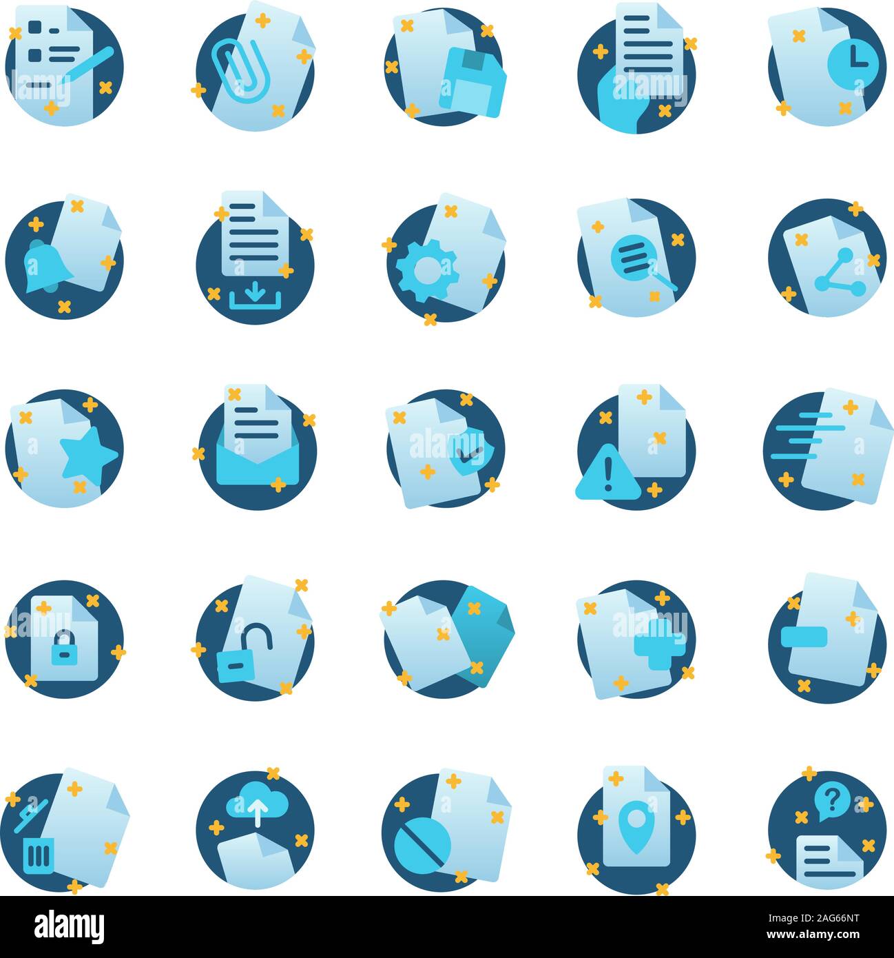 Document flat icon set. Vector and Illustration Stock Vector Image ...