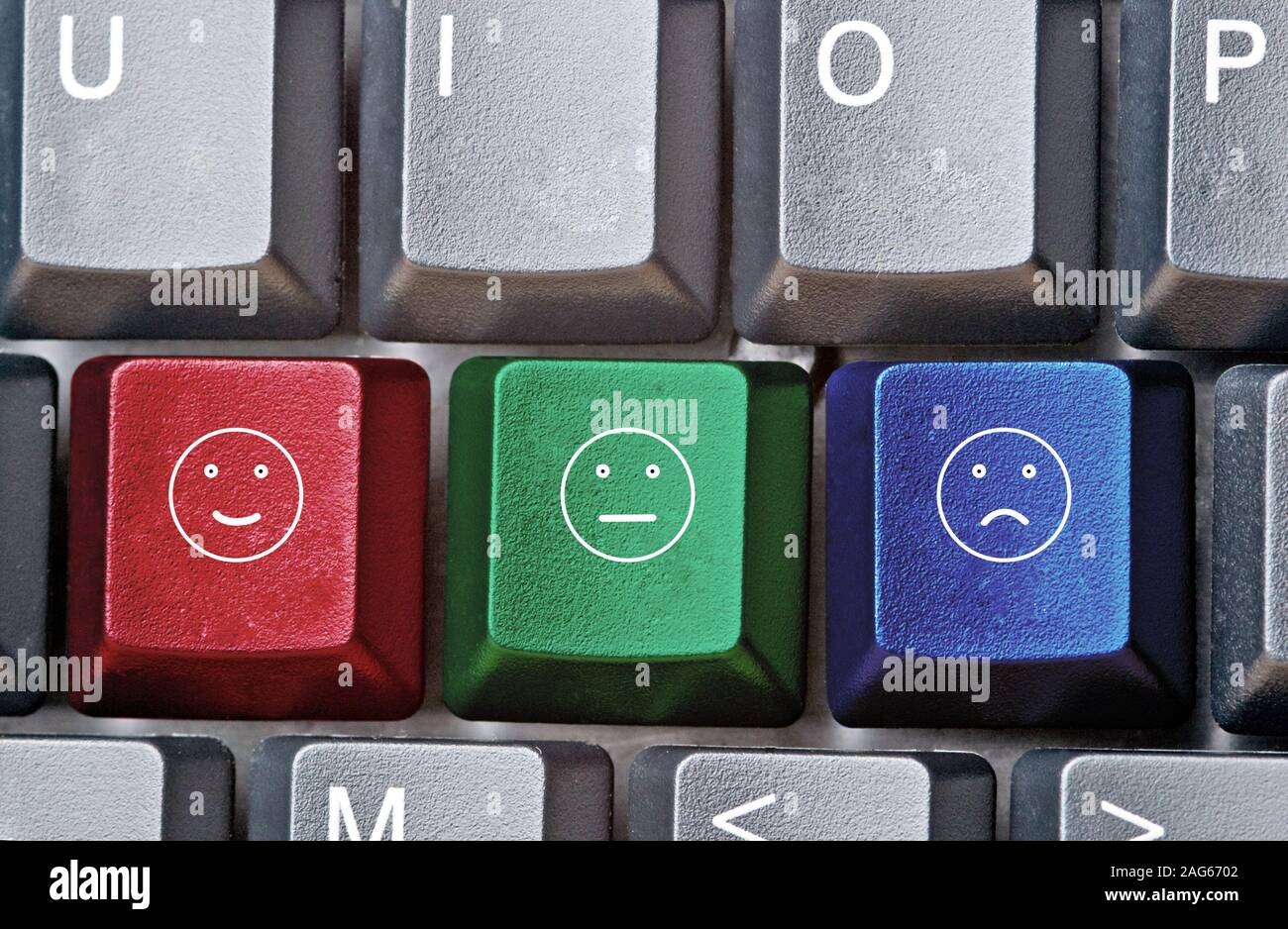Keyboard with keys for emoticons Stock Photo - Alamy