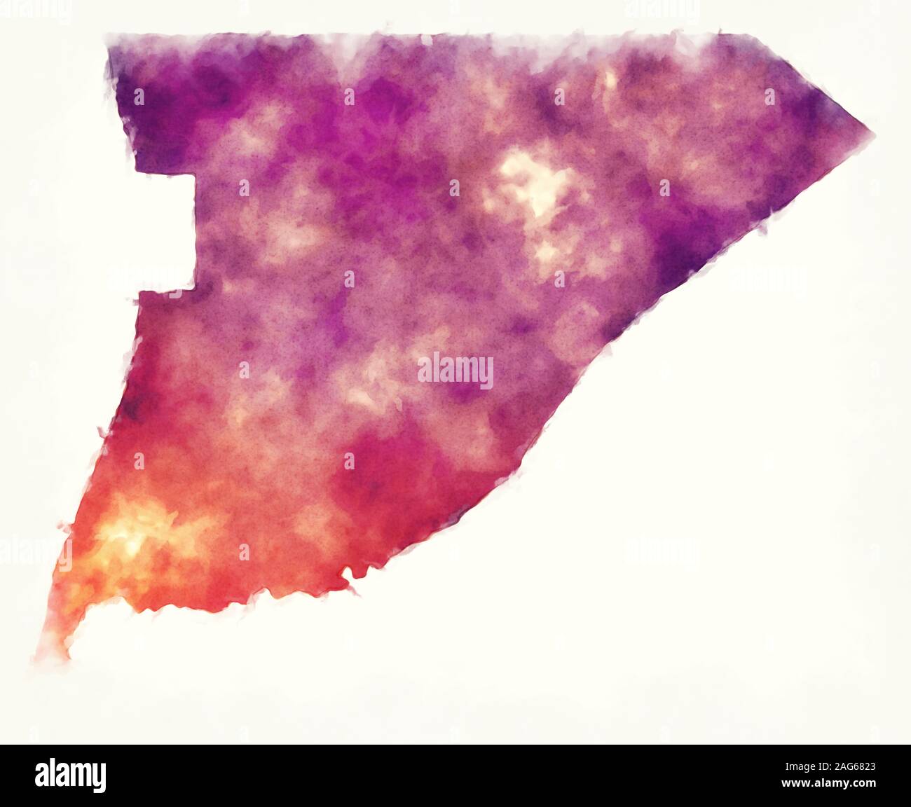 Trarza region watercolor map of Mauritania Stock Photo - Alamy