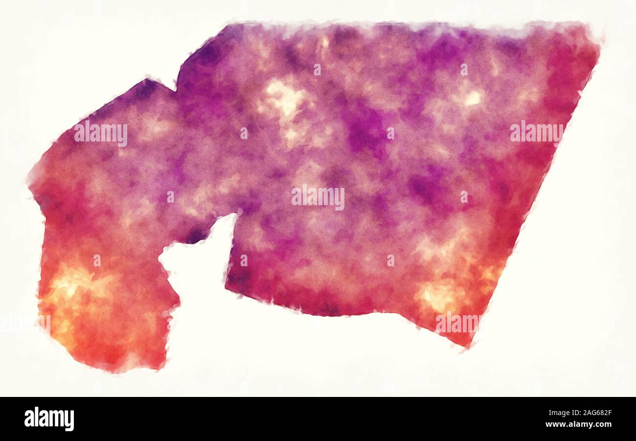 Tagant region watercolor map of Mauritania Stock Photo - Alamy