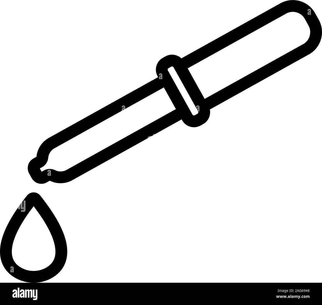 test tube with liquid vector icon. Isolated contour symbol illustration ...