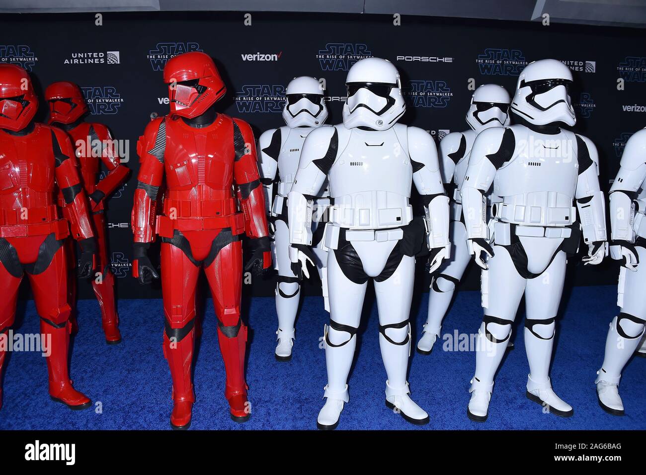 HOLLYWOOD, CA - DECEMBER 16: Sith Troopers, Storm Troopers attends the ...