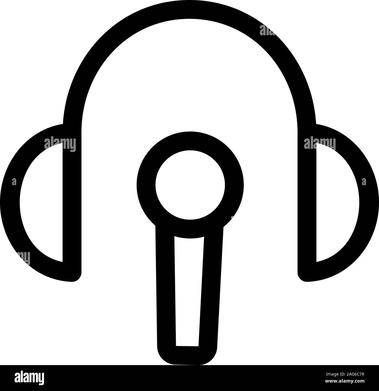 microphone and headphones icon vector. Isolated contour symbol ...