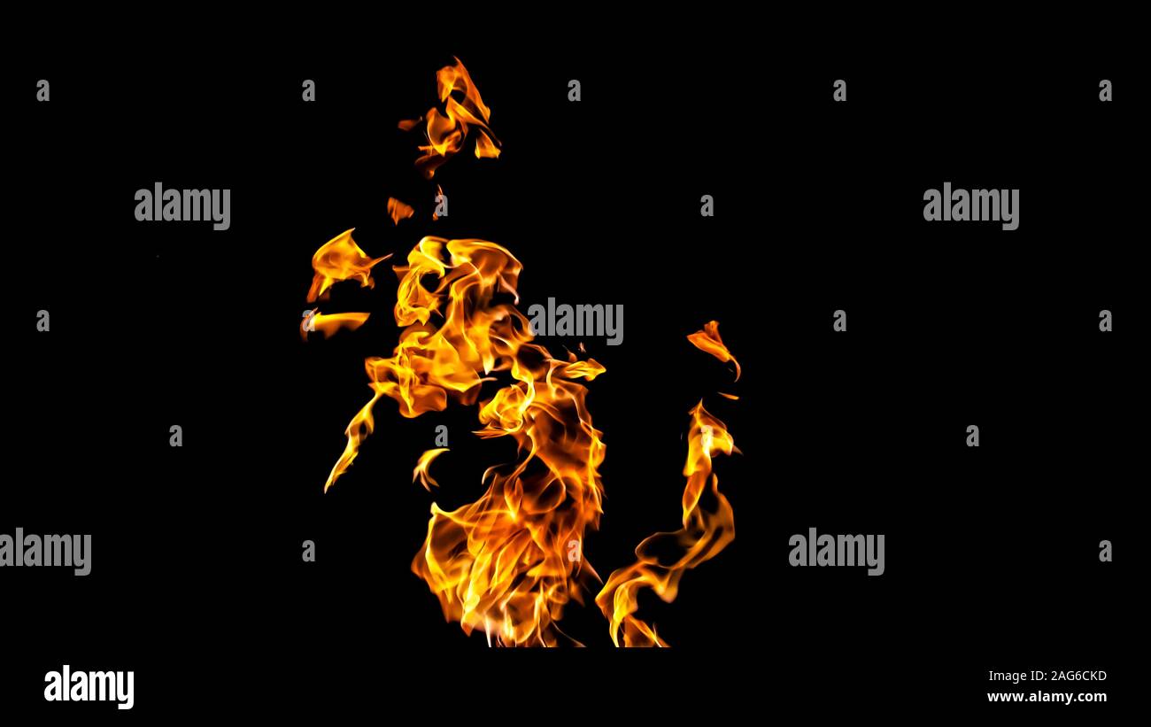 Fire flames on black background. fire on black background isolated ...
