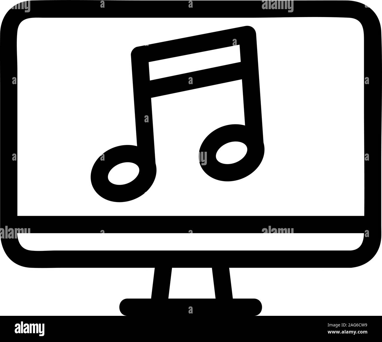Music channel icon vector. Isolated contour symbol illustration Stock ...