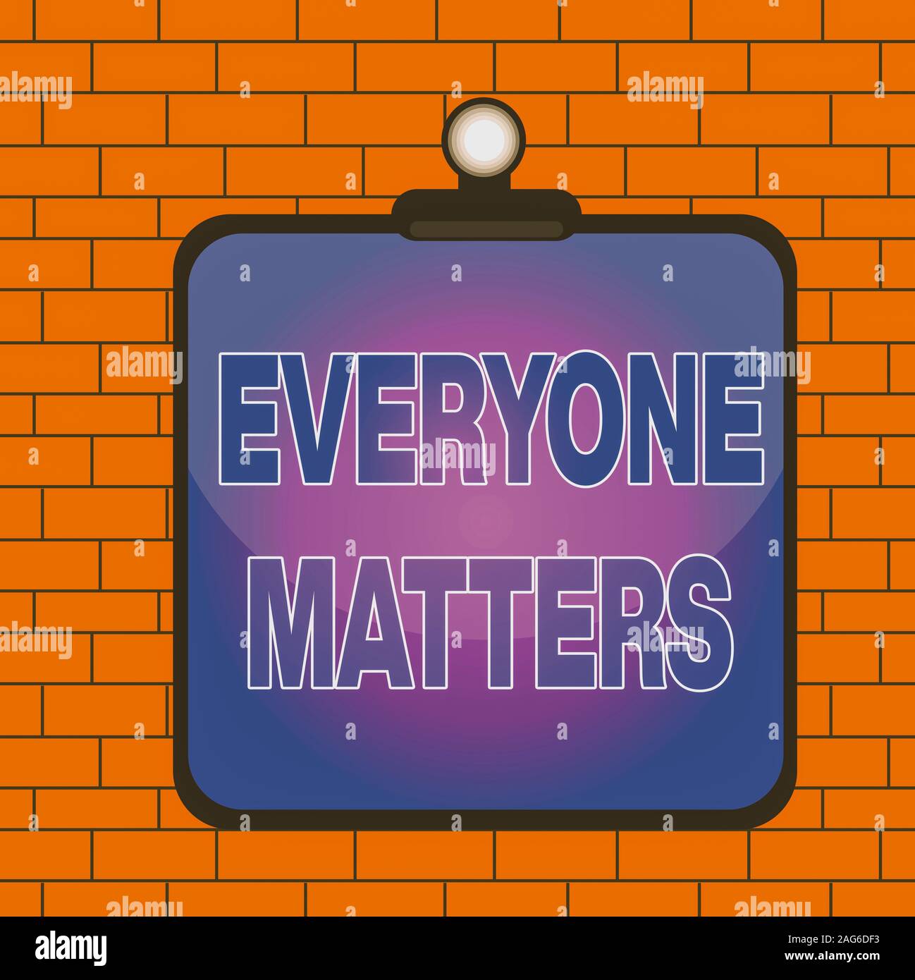 Text sign showing Everyone Matters. Business photo text everything that ...
