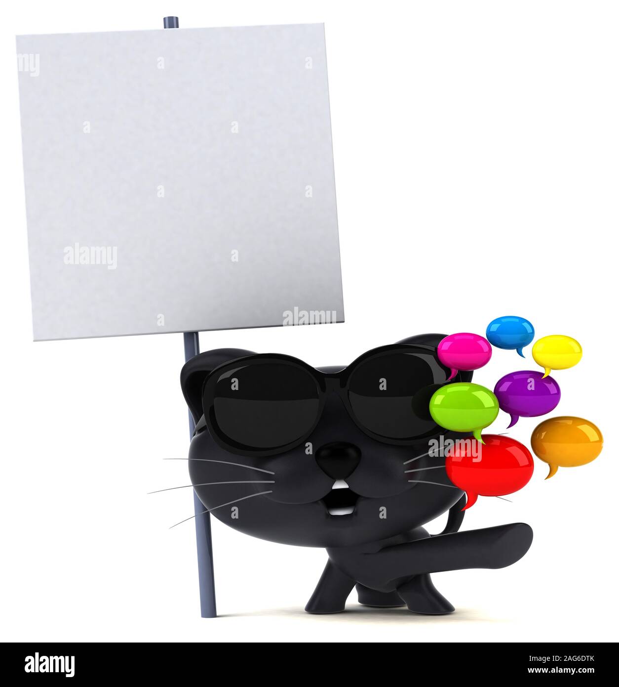 Fun cat - 3D Illustration Stock Photo - Alamy