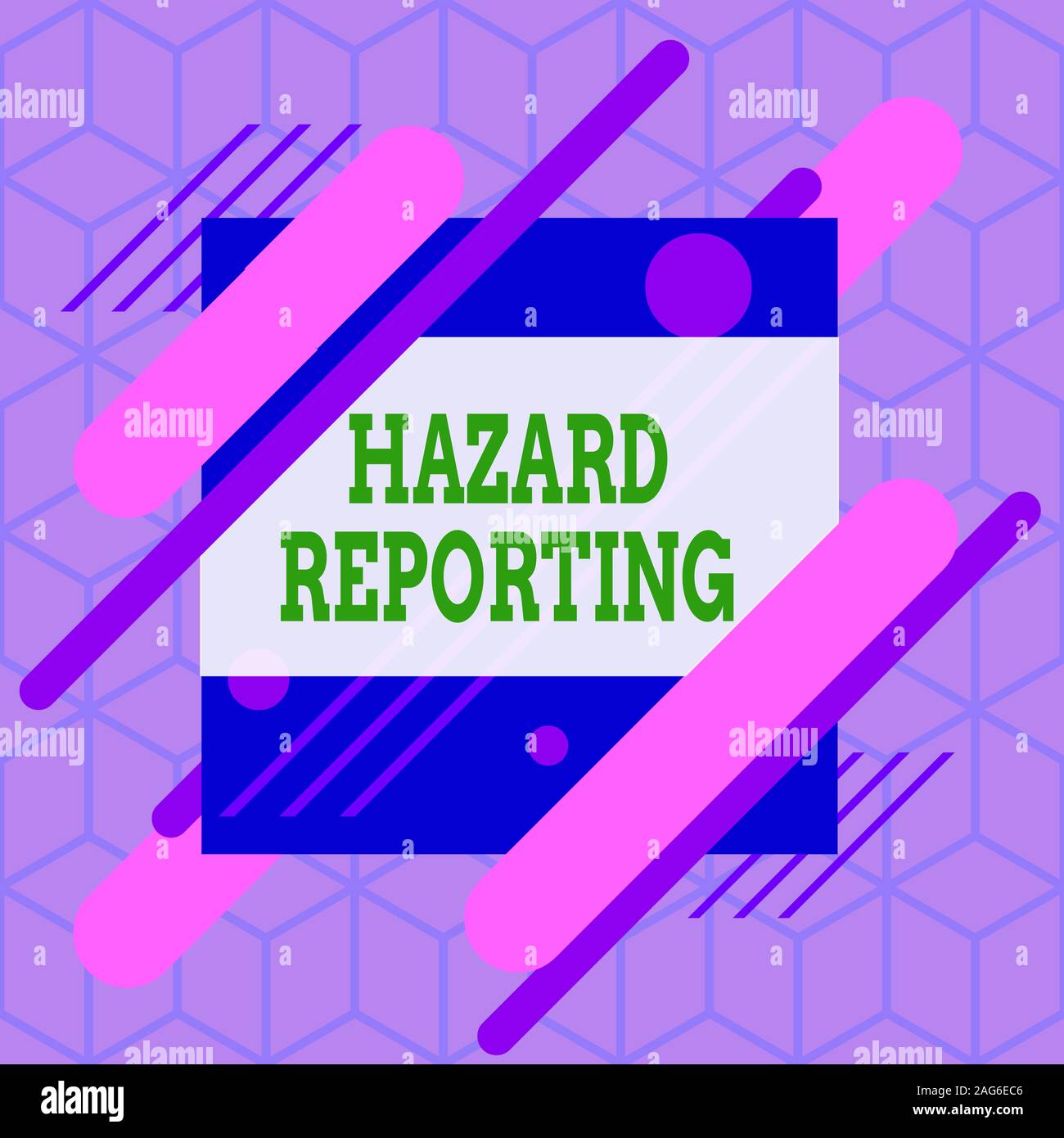 Writing note showing Hazard Reporting. Business concept for account or ...