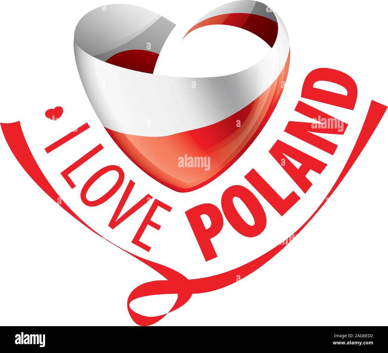 The national flag of the Poland and the inscription I love Poland ...