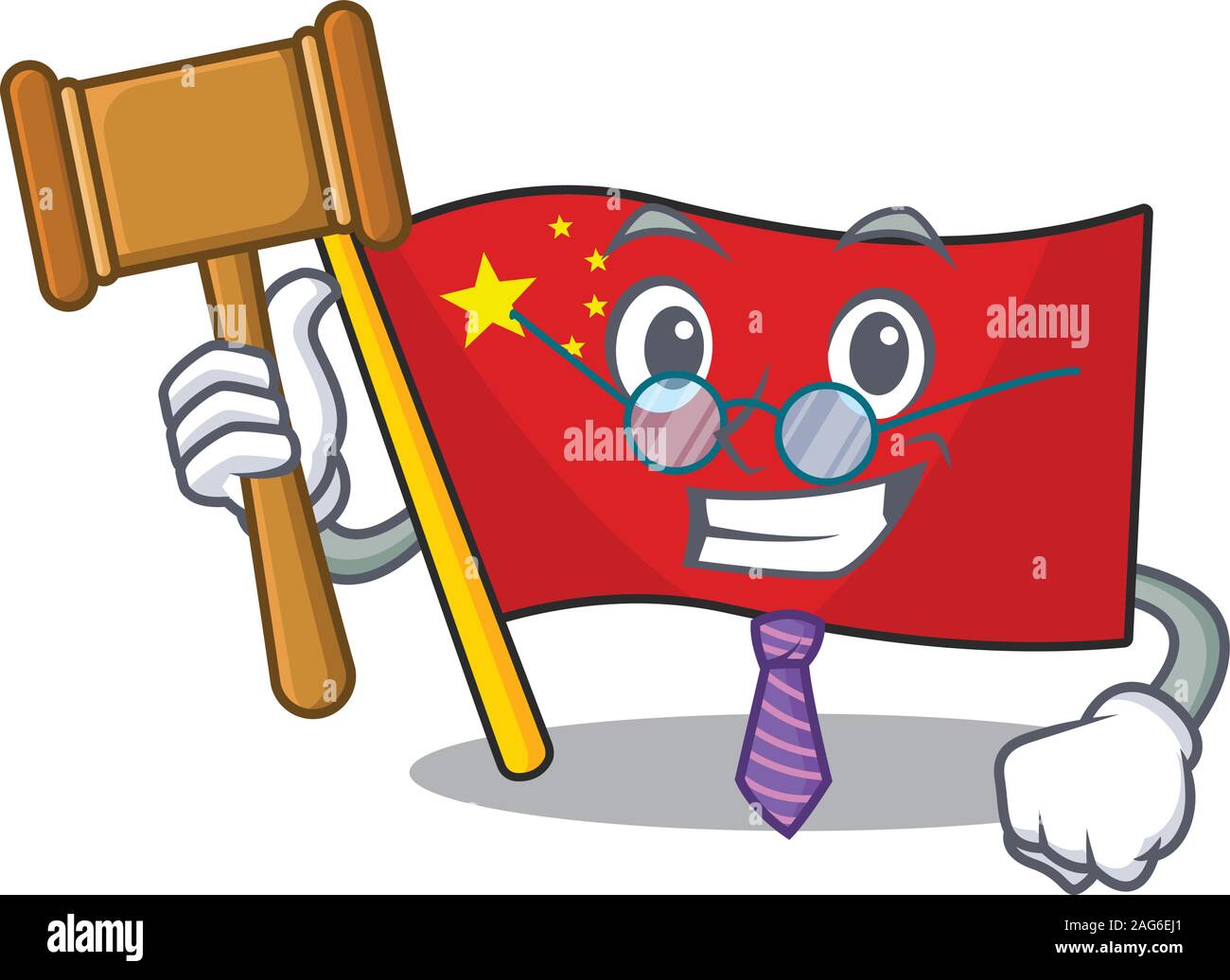 Professional Judge flag china Scroll presented in cartoon character ...
