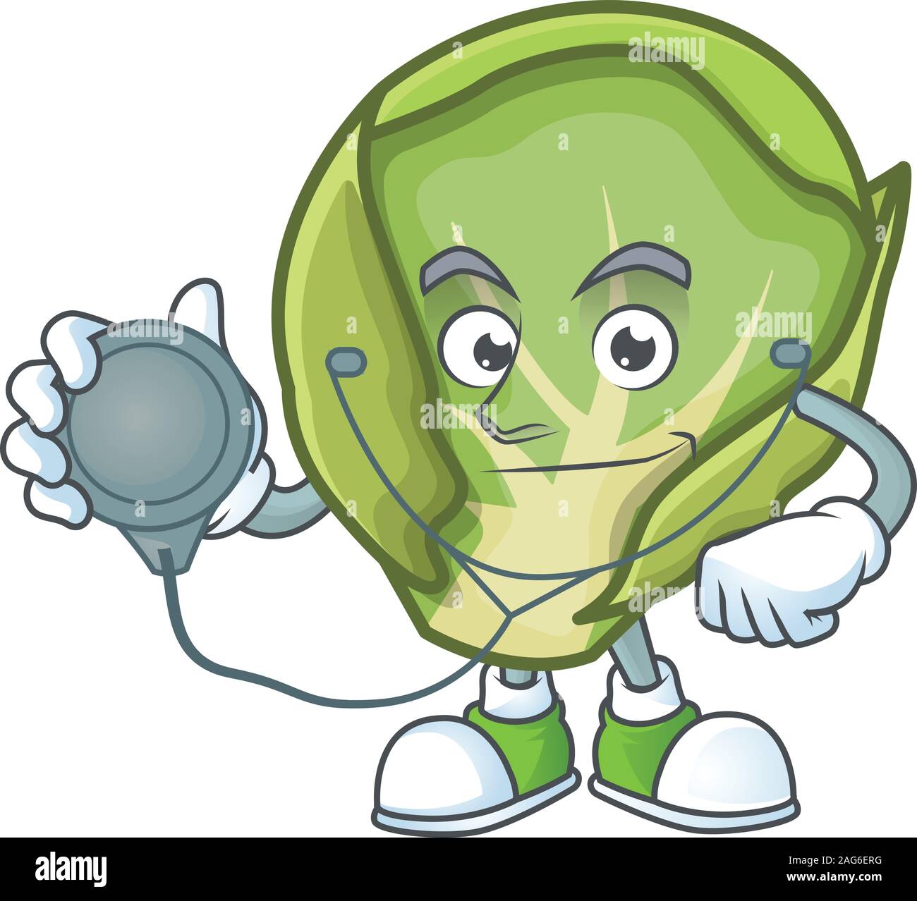 Brussels sprouts cartoon character style as a Doctor with tools Stock ...