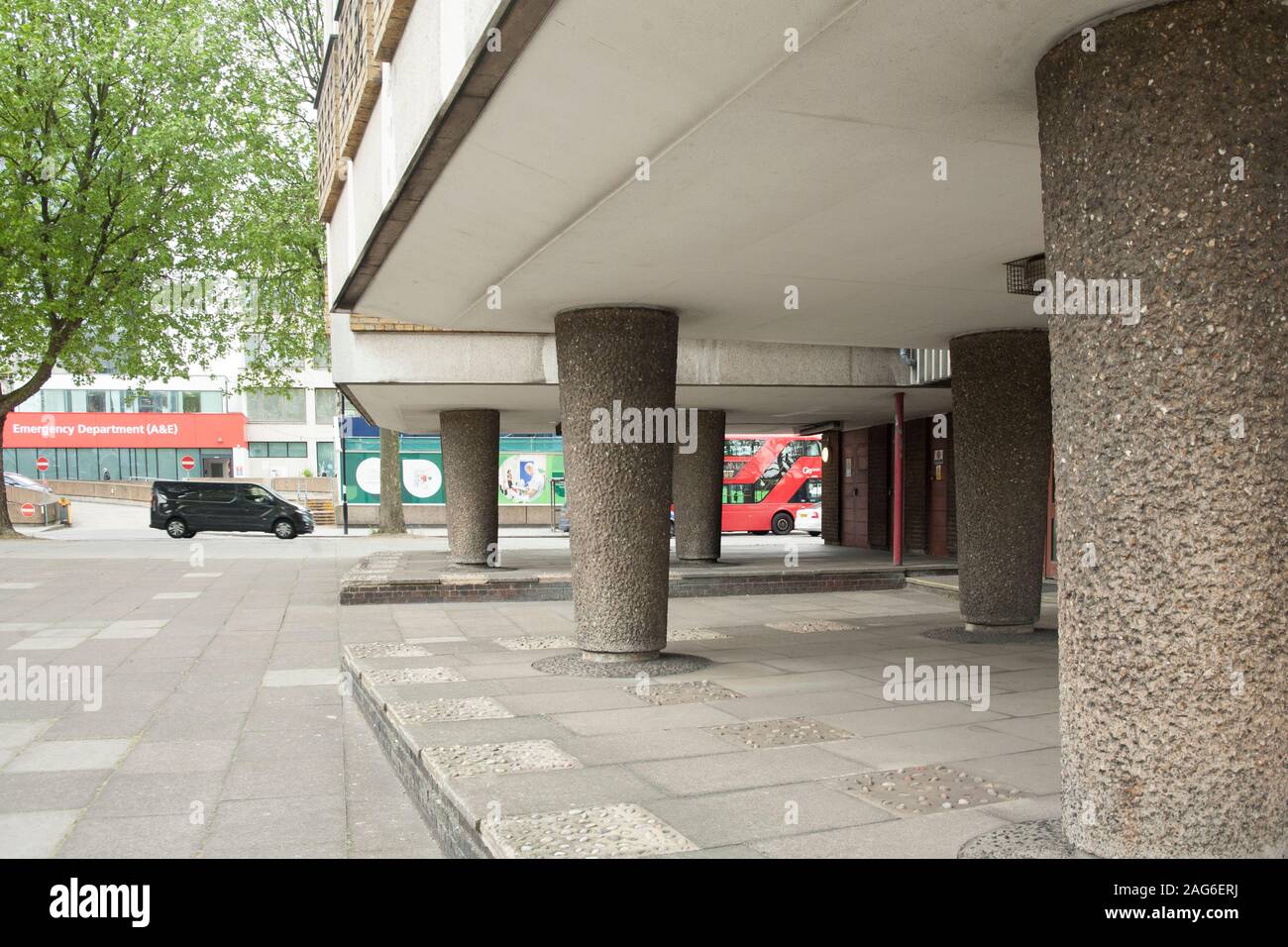 Concrete columns at Stangate House high rise residential 1950s tower ...