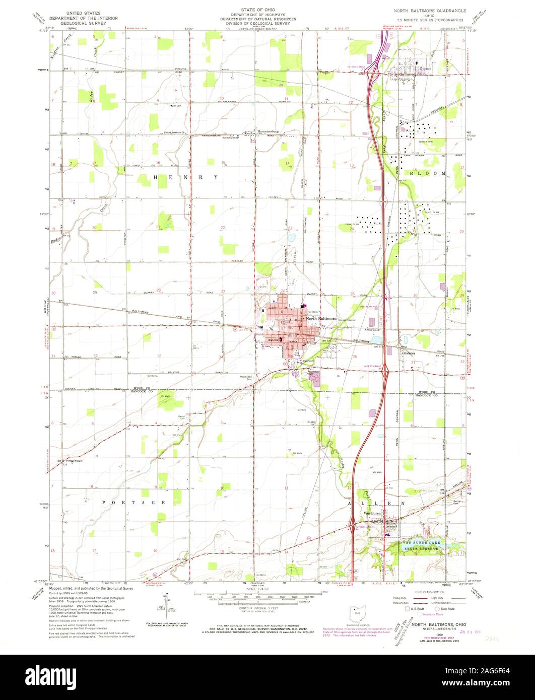Map of north baltimore ohio hi-res stock photography and images - Alamy