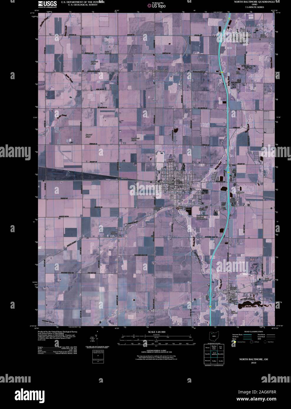 Map of north baltimore ohio hi-res stock photography and images - Alamy