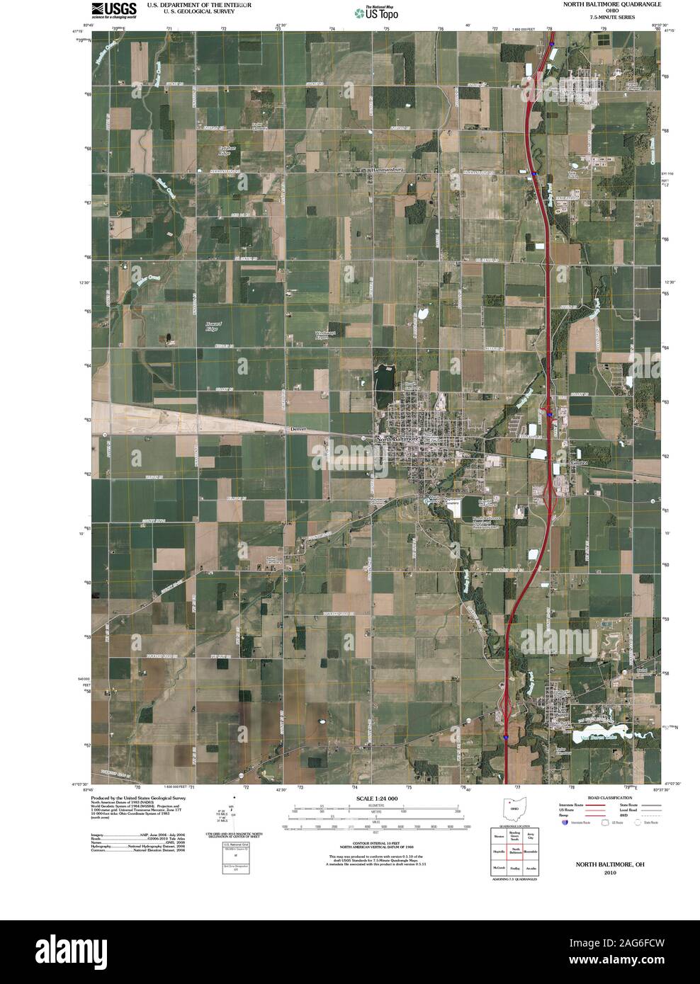 Map of north baltimore ohio Cut Out Stock Images & Pictures - Alamy