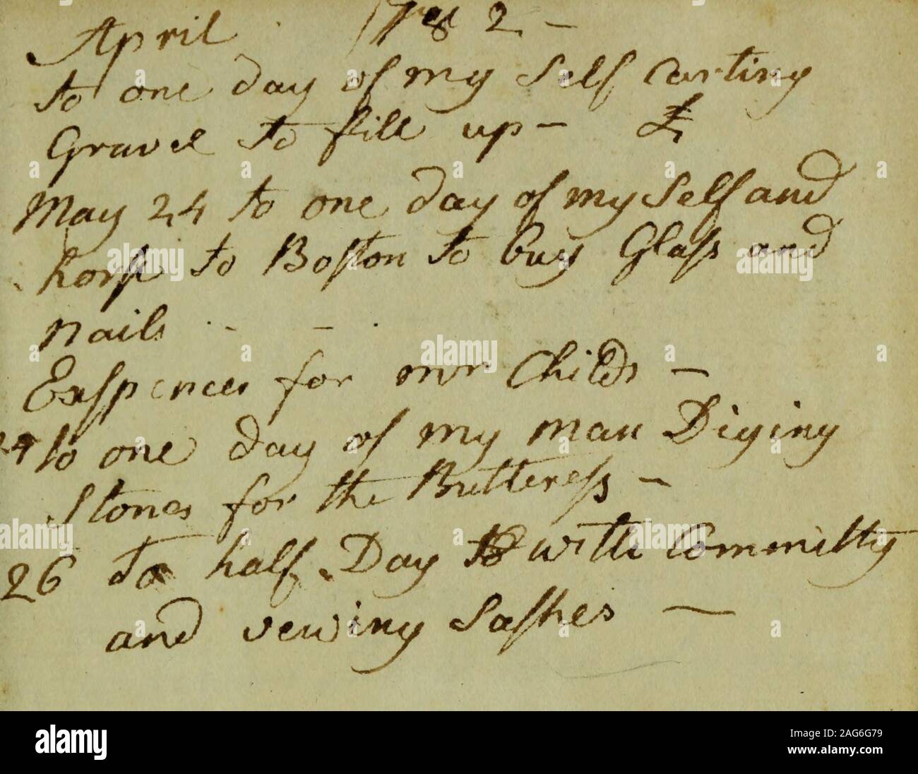 . Account book of John Goddard Stock Photo - Alamy