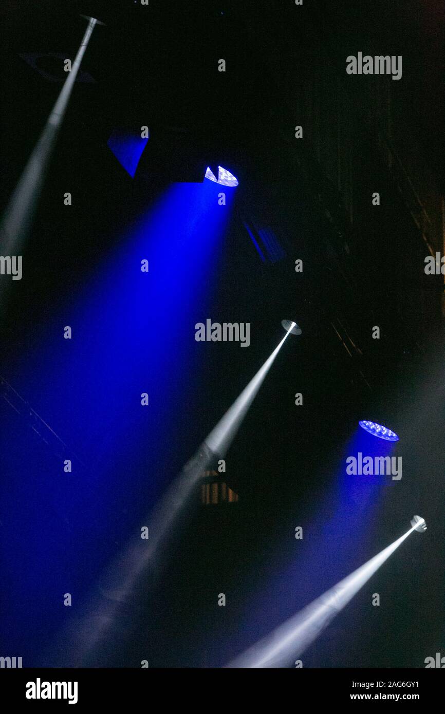 Blue and white stage lighting at Marlowe Theatre in Canterbury, Kent ...