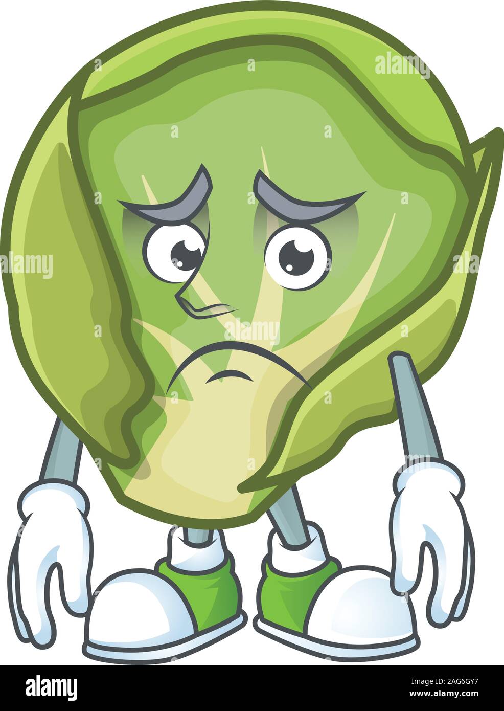 Afraid brussels sprouts Cartoon character mascot design Stock Vector ...