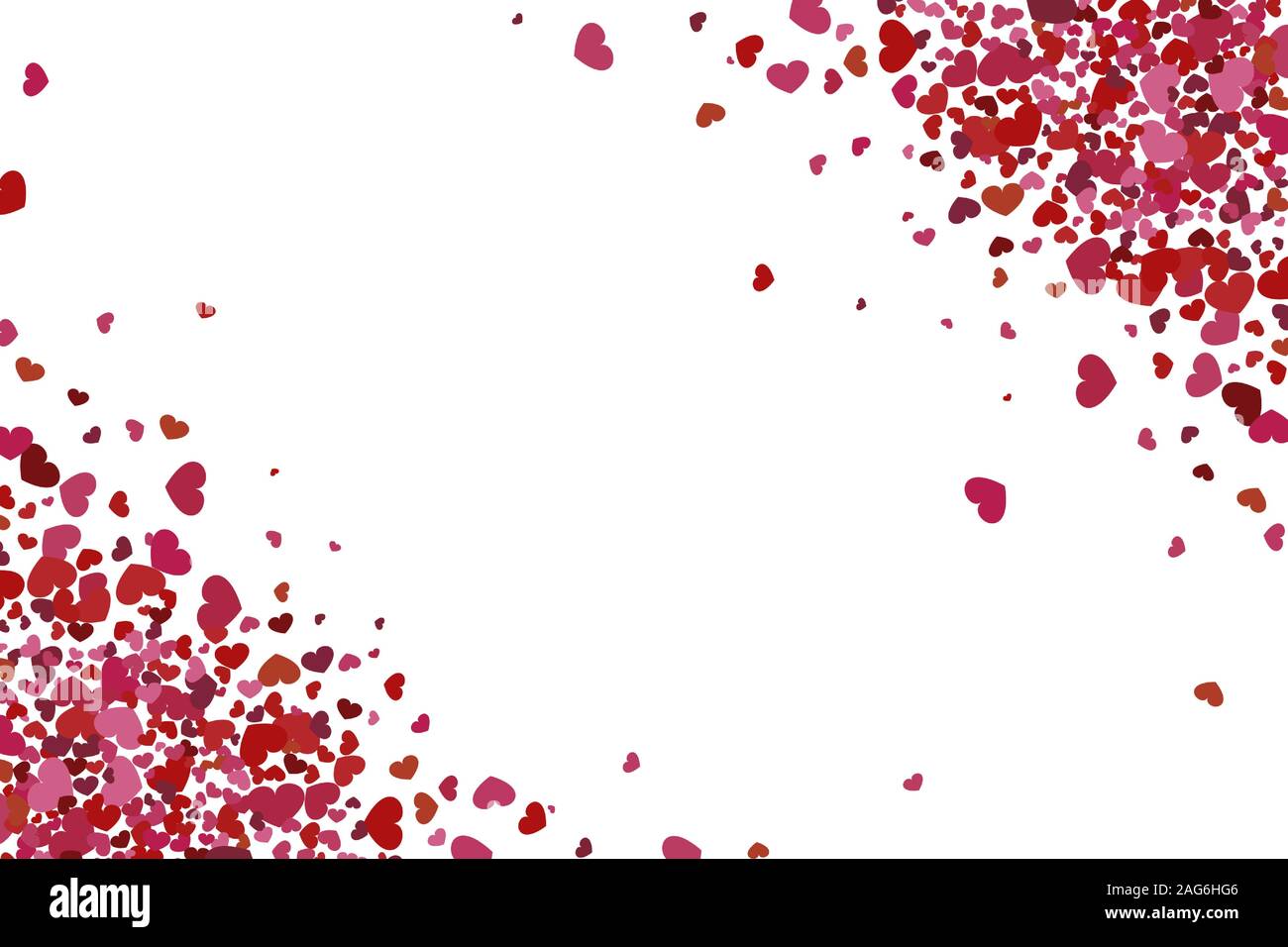 Valentine day postcard frame. Red, pink and purple hearts. Vector ...
