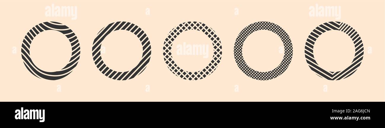 set of circle silhouettes with different Set of silhouettes. The circle ...