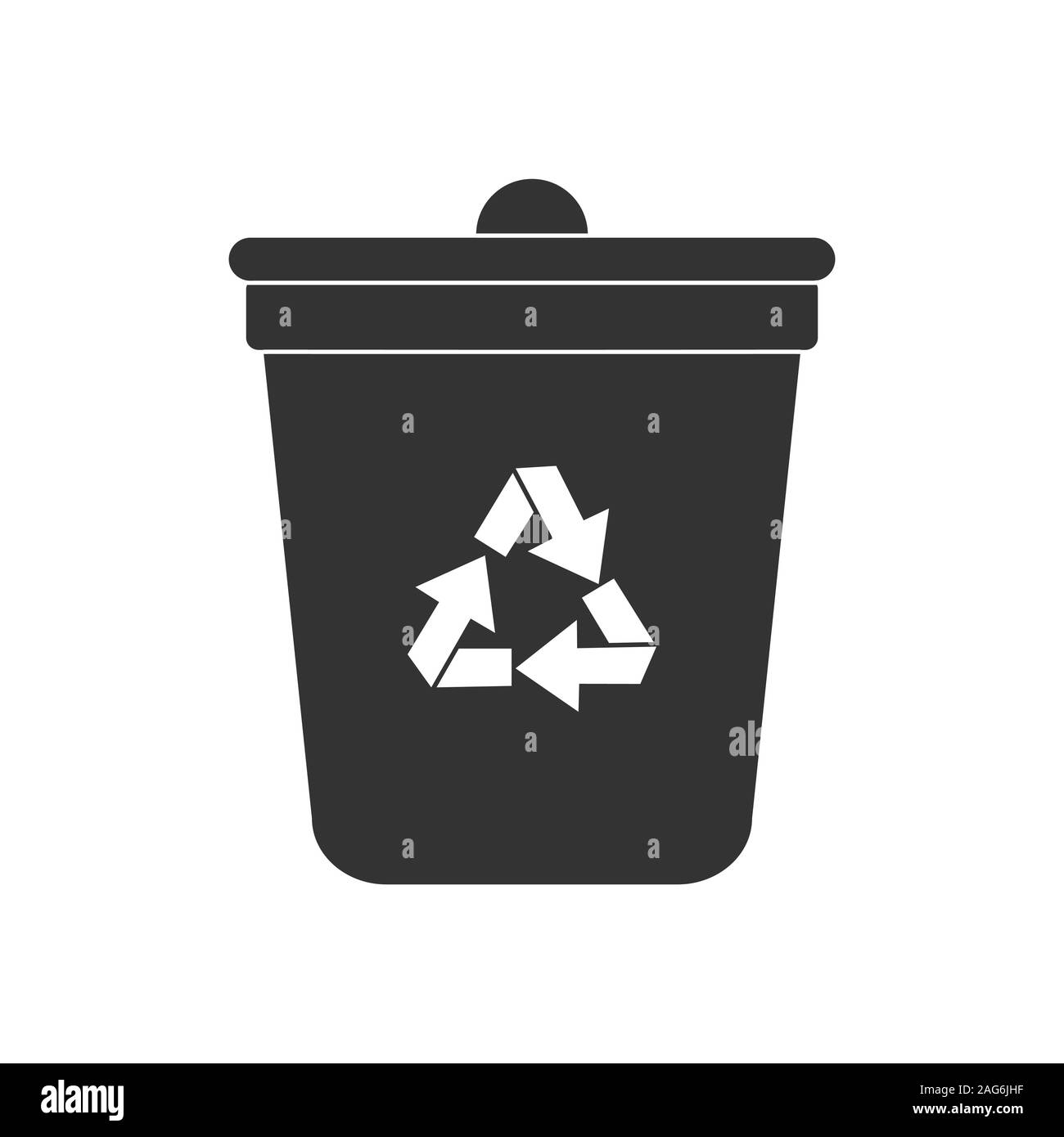 Trash and waste container icon. Isolated on white background in flat ...