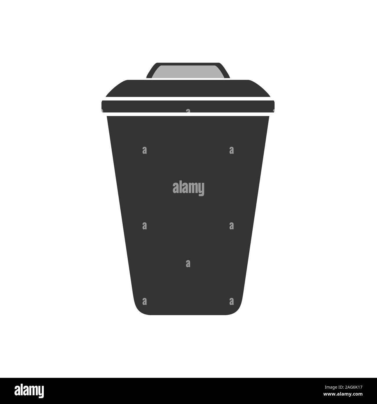 Trash and waste container icon. Isolated on white background in flat ...