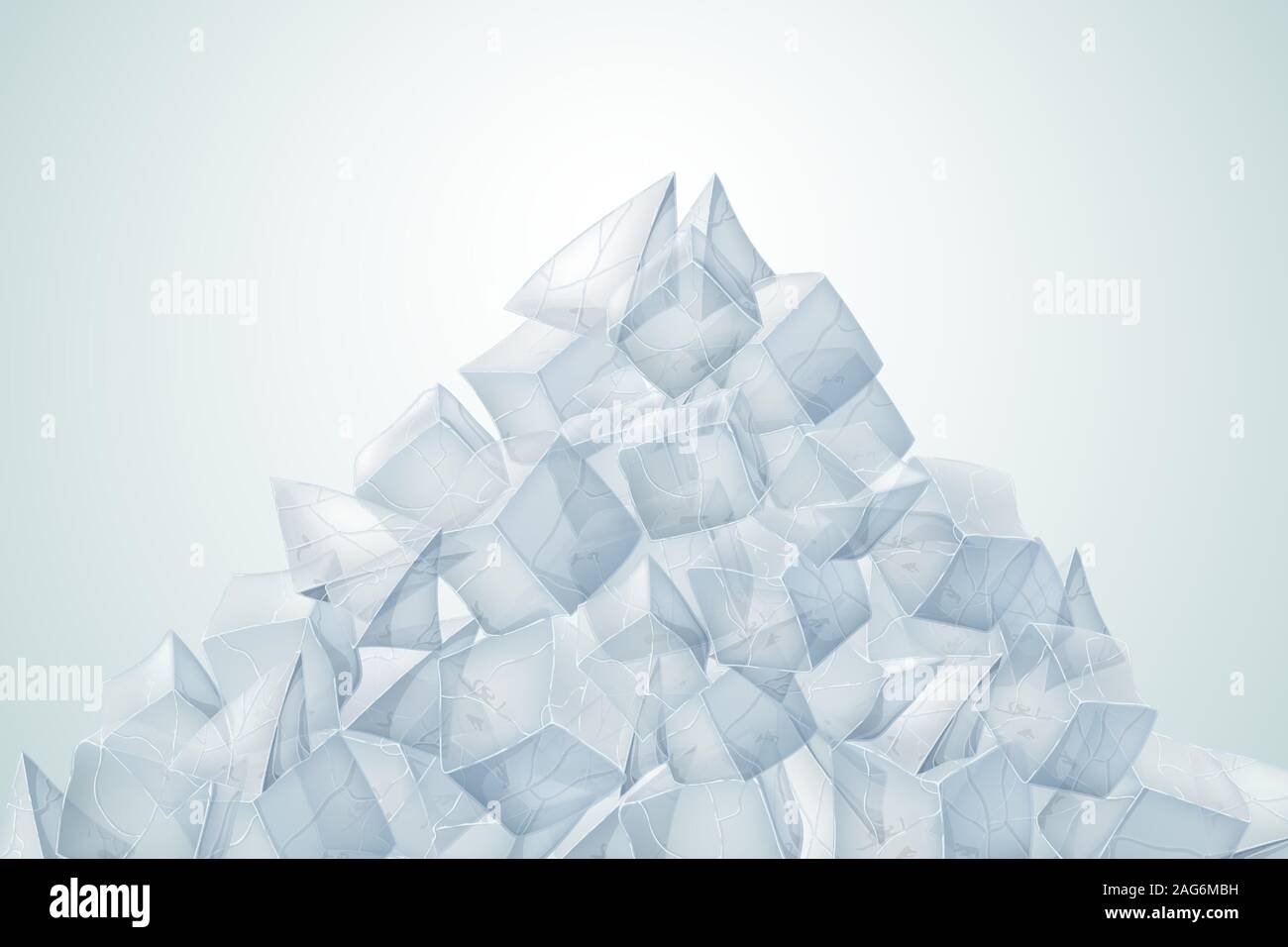 Transparent ice pile. Vector illustration. Realistic texture Stock ...